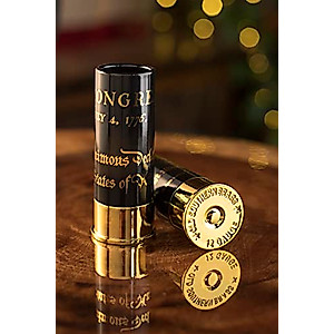Old Southern Brass 12 Gauge Shot Glasses Set of 4 - In Congress July 4 1776 Declaration of Independence Patriotic Shot Glass