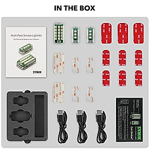 SYMIK Drone Strobe Lights (3 Pack/GS600 x1 + GS350 x2), Meets FAA Anti-Collision Req for Night Flying, White/Red/Green Color in 1 Light, for DJI Mini 3 Pro, Mini 2, Mini SE/Mavic Mini/Mavic 3 Classic