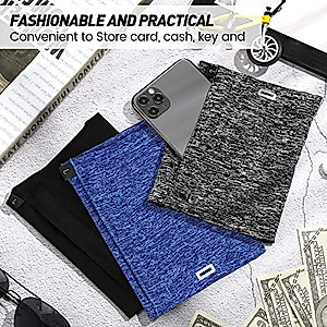 Outus 3 Pieces Phone Armband Running Armband Phone Sleeve for Running Arm Bands for Cell Phone Running Phone Holder Arm Bands for Running Walking Hiking Jogging Travel (Black, Gray, White-Blue,L)