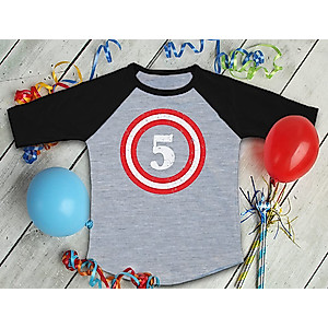 Tstars Captain 5th Five Year Old Birthday Gift 3/4 Sleeve Baseball Jersey Toddler Shirt 5T Dark Gray