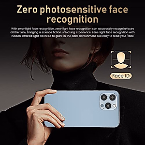 Unlocked Cell Phone, 6.1in Large Screen 4GB RAM 128GB ROM Dual SIM Unlocked Smartphone, Face ID 11 4000mAh 4G Mobile Phone, 3 Card Slot Design Cellphone (Blue)