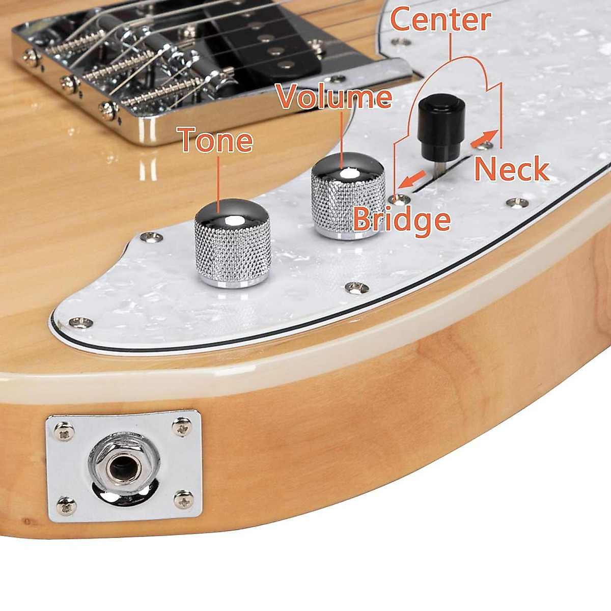 Bysesion Semi-Hollow Electric Guitar F Hole SS Pickups Maple Fingerboard White Pearl Pickguard Log Color
