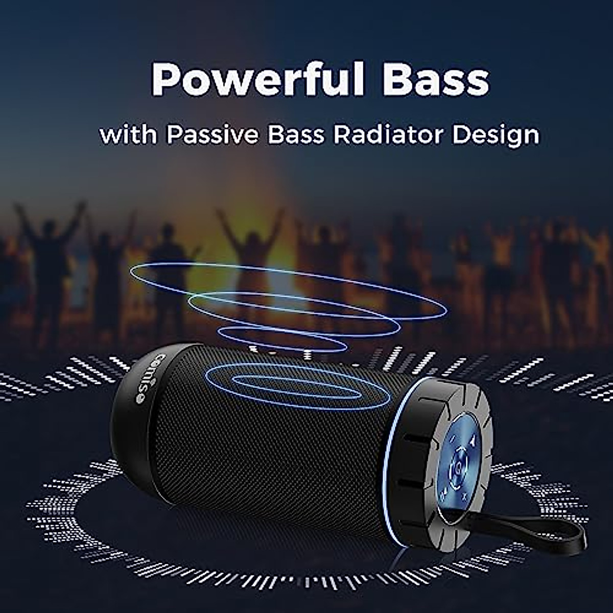 comiso X26 Bluetooth Speaker, IPX5 Waterproof Speakers 360° HD Surround Sound with Punchy Bass, Wireless Dual Pairing, 24H Playtime, Portable Speaker for Shower, Home, Outdoor, Camping, Beach - Black