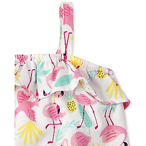 The Children's Place baby girls The Children's Place and Toddler Sleeveless Ruffle Tank Top Skort Set Shirt, Flamingo, 5T US