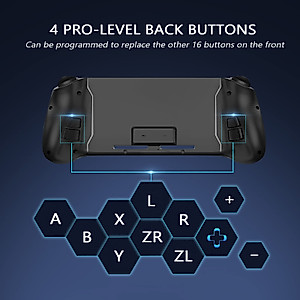 Nargos Grip Controller for Switch/Switch OLED, Ergonomic Handheld Gamepad with 6-Axis Gyro, Dual Motor Vibration and Screen Capture Button (Black)