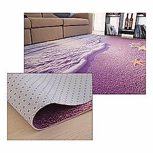 ZaH Thin Area Rug Non-Slip Doormat Carpet Printing Rug for Living Room, Bedroom, Kitchen, Bathroom (2x3-19.7"x31.5", Seaworld)