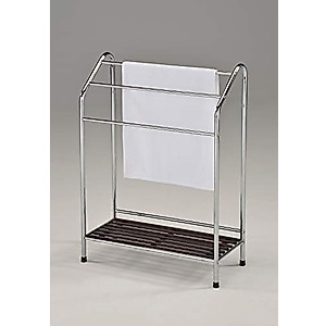 Kings Brand Furniture - Victory Chrome Free Standing Bathroom Towel Rack Stand with Shelf