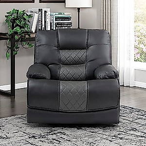 Lexicon Suisun Wall-Hugger Swivel Glider Reclining Chair, Two-Tone Gray