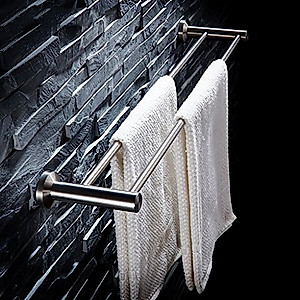 -Shelf Balcony Bathroom Towel Rail,Towel Rack Bathroom Towel Bar Double,Towel Rack,Bathroom Shelf,Sweat Towel Holder/40Cm