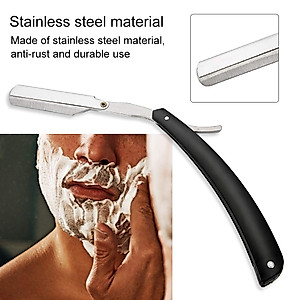 Sonew Traditional Shaver Barber Straight Blade Razor Stainless Steel Salon Folding Shaving Hair Cutting Clipper for Men