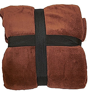 Elegant Comfort Ultra Super Soft Fleece Plush Luxury Blanket Full/Queen Chocolate Brown
