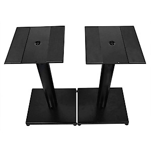 Rockville Pair RS29B 29" Steel Bookshelf Speaker and Studio Monitor Stands-Black V2