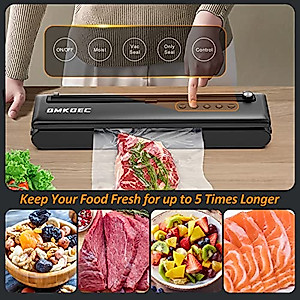 Vacuum Sealer Machine Food Saver Vacuum Sealer Machine with Cutter and 28 Bags, Automatic Air Sealing System for Food Fresh, Dry & Moist Modes, Compact & Magnetic Design for Seal a Meal