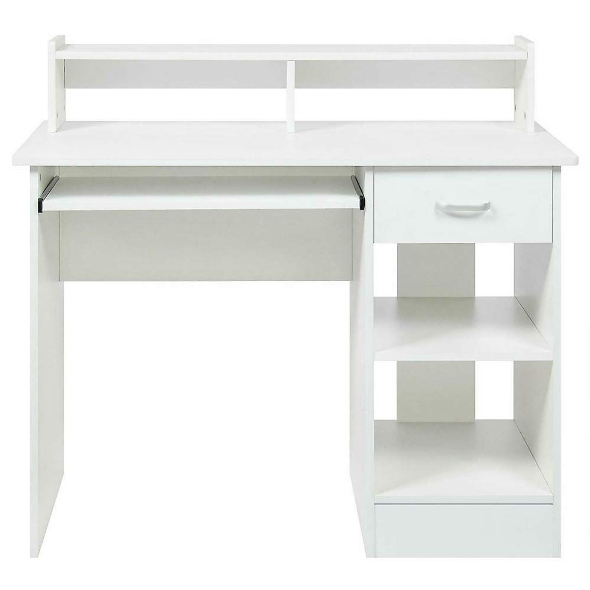 Thaweesuk Shop White Writing Table Computer Desk Laptop Pc Wood Workstation Study Office Home Work Furniture E1 15mm Chipboard 43.3" x 19.69" x 37.4" (LxWxH)