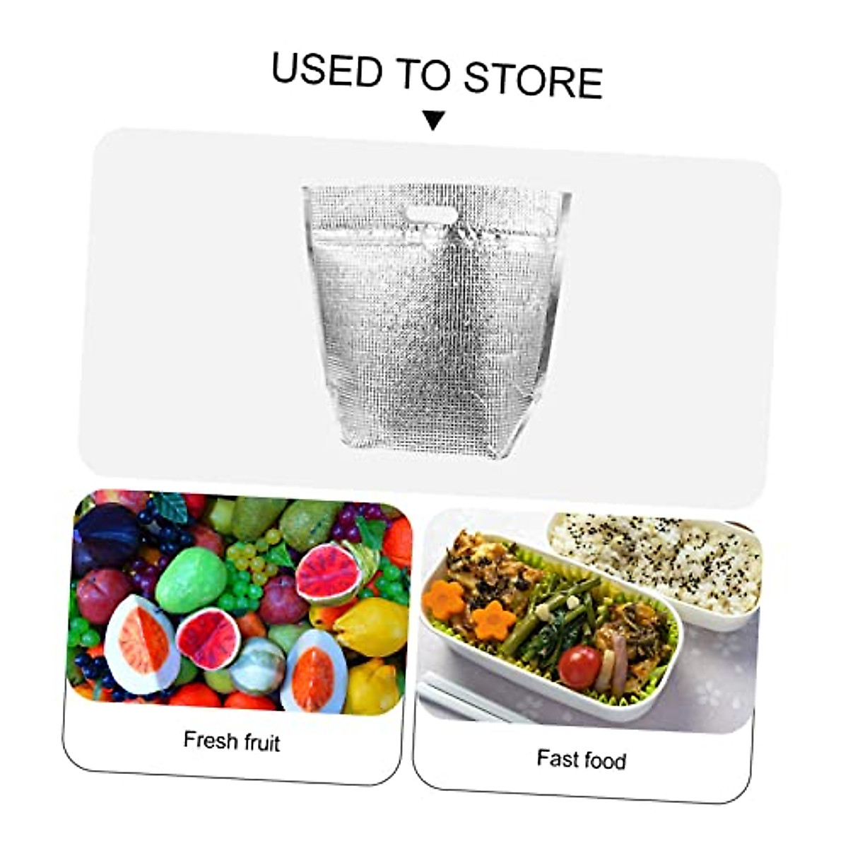 ULTECHNOVO Food Bag 12 Pcs Self-sealing Thermal Bag Organizer Tote Bag Zippered Tote Food Insulation Pouch Thermal Box Liners Heat Insulated Bag Baking Take-out Food Thermal Bag