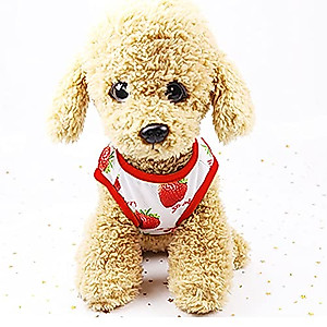 HonpraD Yorkie Clothes for Small Dogs Boy Dog Shirt Strawberry Print Puppy Cat T Shirts Tops Soft Dog Sleeveless Vest Outfits Summer Tee Shirts Pet Clothes