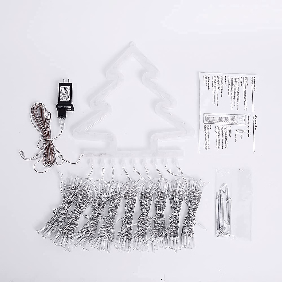 GIHOO Christmas Lights 317 LED 10FTX9 Outdoor Tree String Lights LED Icicle String Lights Christmas New Year Garland Outdoor for Bar Home Wedding Party Garden Christmas Tree Lights (Multi-Colored)