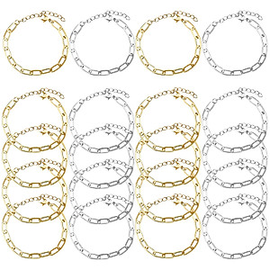 tiggell 20pcs Chain Bracelets Kit Alloy Link with Lobster Clasps for Christmas DIY Women Jewelry Findings Bracelet Making (Gold & Silver)