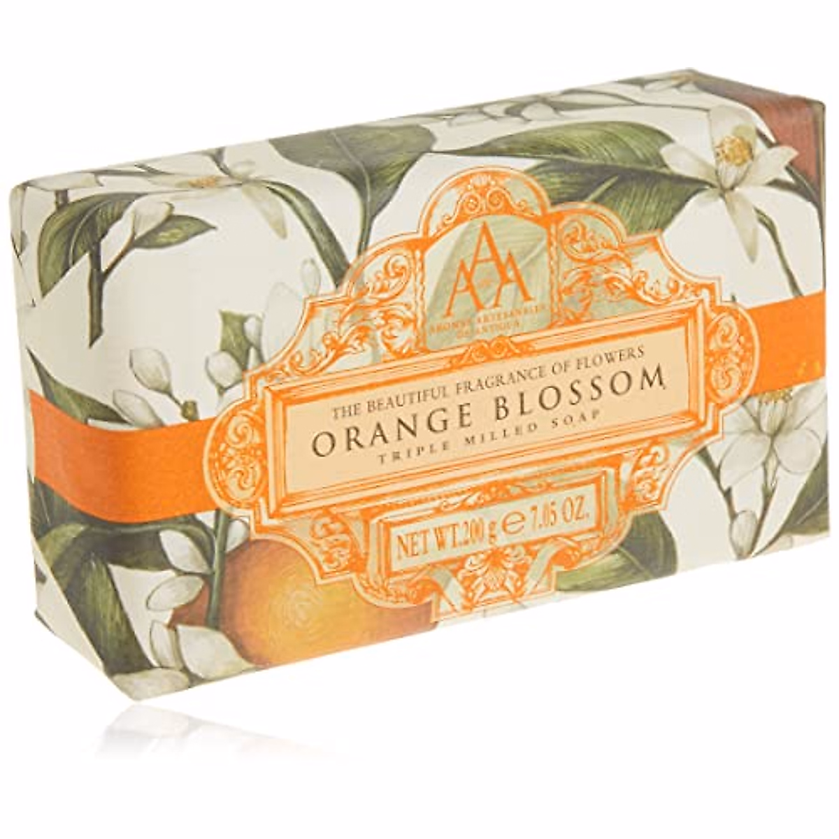 AAA Floral - Triple-Milled Luxury Soap Bar - Orange Blossom - 200 g / 7 oz (SLS and Paraben Free)