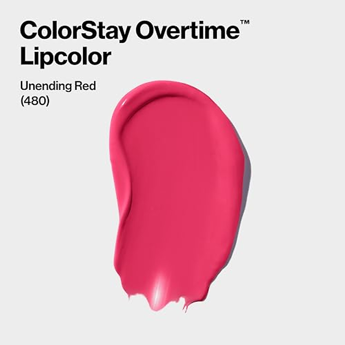 Revlon Liquid Lipstick with Clear Lip Gloss, ColorStay Overtime Lipcolor, Dual Ended with Vitamin E, 480 Unending Red, 0.07 Fl Oz