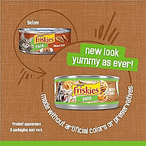 Purina Friskies Wet Cat Food, Pate Mixed Grill - (Pack of 24) 5.5 oz. Cans