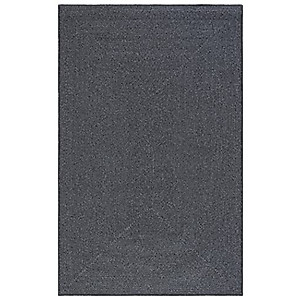 SAFAVIEH Braided Collection Area Rug - 9' x 12', Black, Handmade Farmhouse, Ideal for High Traffic Areas in Living Room, Bedroom (BRA201Z)