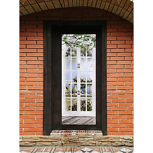 LIUCOGXI 3D Door Murals Wallpaper Landscape Stickers Peel and Stick Waterproof Self-Adhesive Removable Garden Wall Art Decoration for Home Office Pastoral 30.3"x78.7"