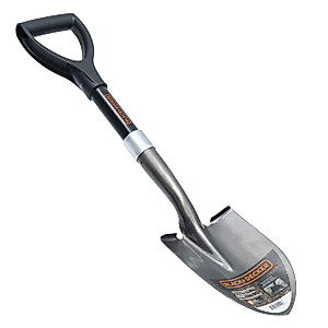 Black & Decker BD1515 D-Handle Mini Garden Shovel, 26 in, Black
