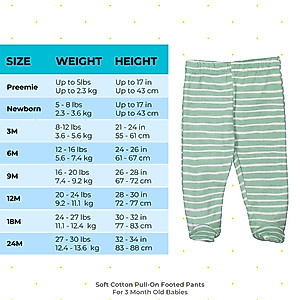 Spasilk 3 Pack Cotton Footed Pants for Baby Boy and Baby Girl — Baby Clothes Unisex — Newborn Baby Pants