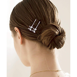 inSowni 30 Pack/15 Pairs Silver Retro Vintage Metal Bobby Pins Hair Clips Barrettes Accessories Leaf Bow Flower Butterfly for Women Girls