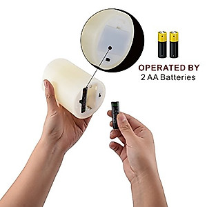 RY King Large Flameless Candle Set of 9 (D 3" x H 3", 3", 4", 4", 5", 5", 6", 7", 8") Battery Operated LED Pillar Real Wax Candles with Remote Control Timer