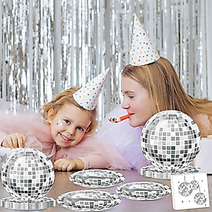 200PCS Disco Theme Party Plates and Napkins 1970s Birthday Party Decorations Silver Disco Birthday Party Plates 70s Disco Party Tableware Set Serves 50 Guests Baby Shower Wedding Party Supplies Favors