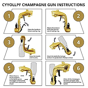 Champagne Gun Shooter,Adjustable Shark Champagne Spray Gun,Beer Gun Shooter with Longer Shooting Distance,Champagne Squirt Gun,Champagne Gun Sprayer,Party,Yacht,Birthday,Festival,Bar Atmosphere Props