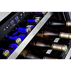 Summit SWC530BLBISTADA 24"" Wine Cooler with 46 Bottle Capacity Digital Thermostat Factory Installed Lock in Stainless Steel