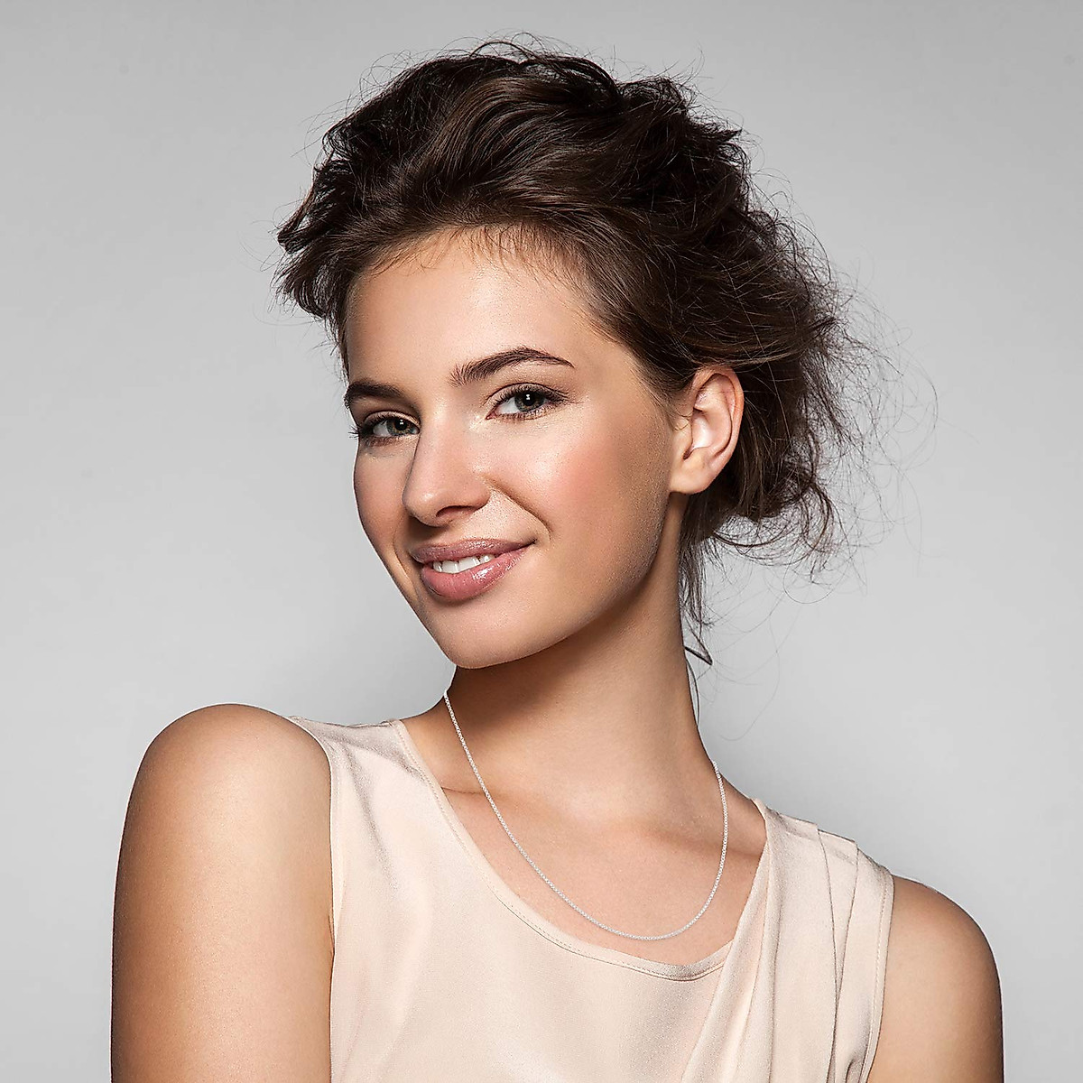 .925 Sterling Silver 0.7mm, 0.9mm, 1.1mm, 1.3mm, 1.5mm or 1.7mm Box Chain Necklace, Made In Italy (18, 0.7mm)