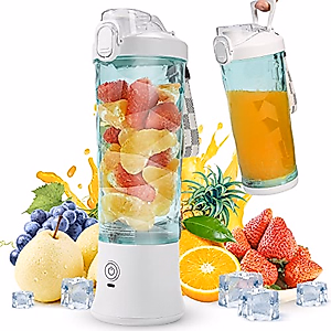 Portable Blender, Personal Size Blenders for Shakes and Smoothies, 20 Oz Personal Smoothie Blender with USB Rechargeable for Home, Office, Sports and Travel Outdoors