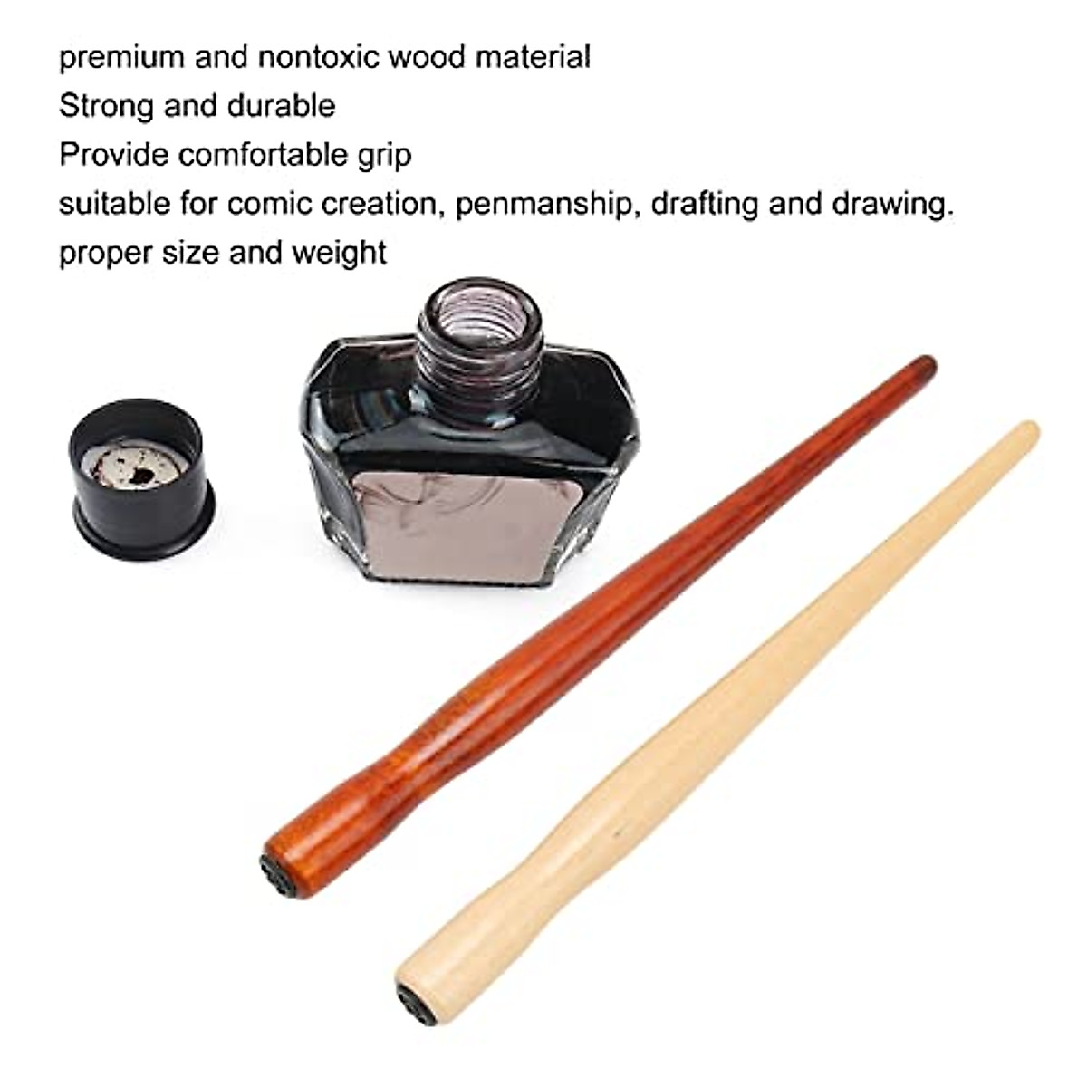 6Pcs Calligraphy Pen Nib Holder Cartoon Comic Pen Metal Dip Pen Set Grip Wooden Pen Holder for Drafting Drawing