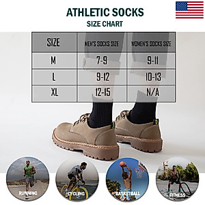 FLSHMCEN Men's Athletic Ankle Socks 8-Pairs Cotton Cushioned Quarter Socks for Men Moisture Wicking Socks Size 7-9/9-12/12-15