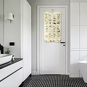 WIFTREY 2 Pack Hanging Jewelry Organizer with 80 Pockets,Double Sided Closet Earring Storage for Necklace Bracelet with Hanger,Beige