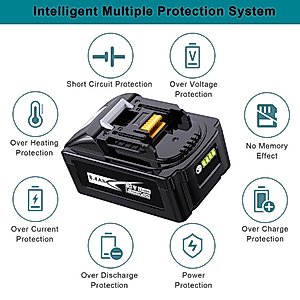 Simple Plus+ Replace for Makita 18V 8.4Ah LXT Lithium-ion Battery Real Capaticy MOLICELL INR-P42A Cell, Extra Long Runtime Compatible with Makita 18V LXT Power Tools and Chargers