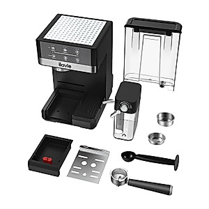 ILAVIE Espresso Machine Cappuccino Latte Coffee Espresso Maker, Auto Milk Frother for Smooth Milk Bubbles, Detachable Milk reservoir, 20 Bar High Pressure