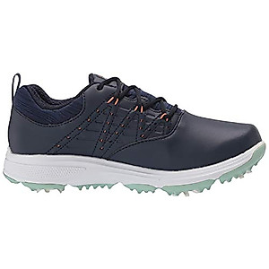 Skechers womens Pro 2 Spiked Waterproof Golf Shoe, Navy/Turquoise, 10 US