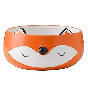 DOITOOL 3D Fox Ceramic Salad Bowl Cereal Bowl Pasta Bowls for Soup Fruits Orange and White