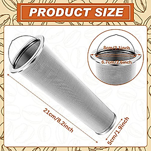 3 Pcs Cold Brew Coffee Filter With Handle 2 Quart Mason Jar Filter Stainless Steel Filter Wide Mouth Filter Coffee Tea Infuser Coffee Strainer Mesh for Cold Brew Coffee Maker Mason Canning Iced Tea