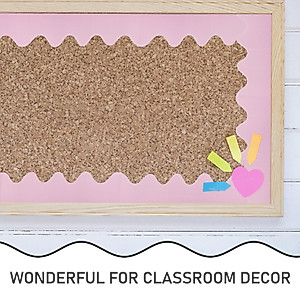 NUOBESTY 2 Rolls Bulletin Board Blackboard Border Decors Removable Border Trim Delicate Border Trim Blackboard DIY Trim Bulletin Scalloped Borders Paper Detachable Glitter Primary School
