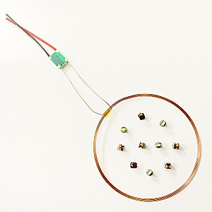 Taidacent 80mm Long Distance 5V Wireless LED Coil Inductive Coil and Ten Colorful Wireless LEDs Lights Brightness Adjustable Wireless LED Induction Wireless Charging Module