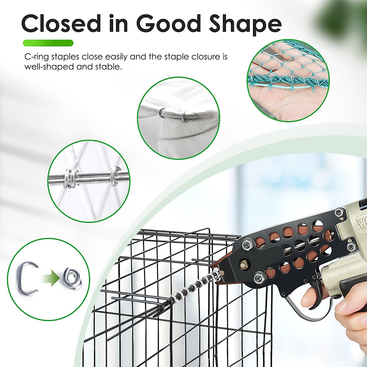 China-top Silver SC760 16 Gauge 5/8'' Crown C Ring Staples C-Rings Hog Rings