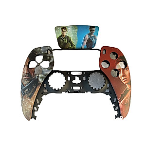 TLOU2 Fan Art Foursome Replacement Front Housing Shell Faceplate and Touchbar for PS5 Controller
