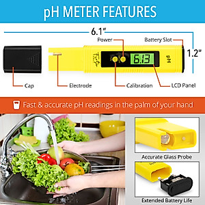 Fresco Dwell pH and TDS Meter Combo, Digital Water Tester with 3-in-1 TDS Meter, Professional High Accuracy Pen Type pH meter with ± 2% for Hou