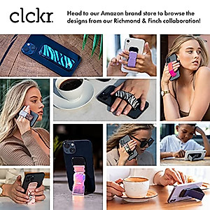 CLCKR Phone Grip and Expanding Stand, Universal Color Match Phone Grip Holder with Multiple Viewing Angles for iPhone 14/13/12, Samsung Galaxy S22 and More, Phones, Tablets, Holographic Pink
